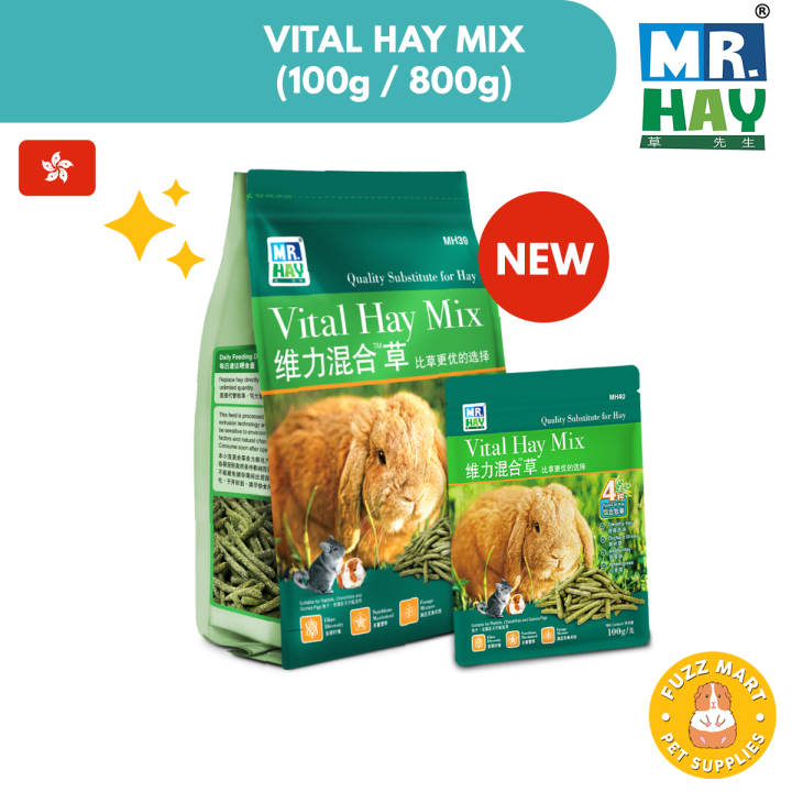 Mr. Hay Vital Hay Mix (NEW) Crunchy Hay Pellets (100g/800g) for Guinea ...