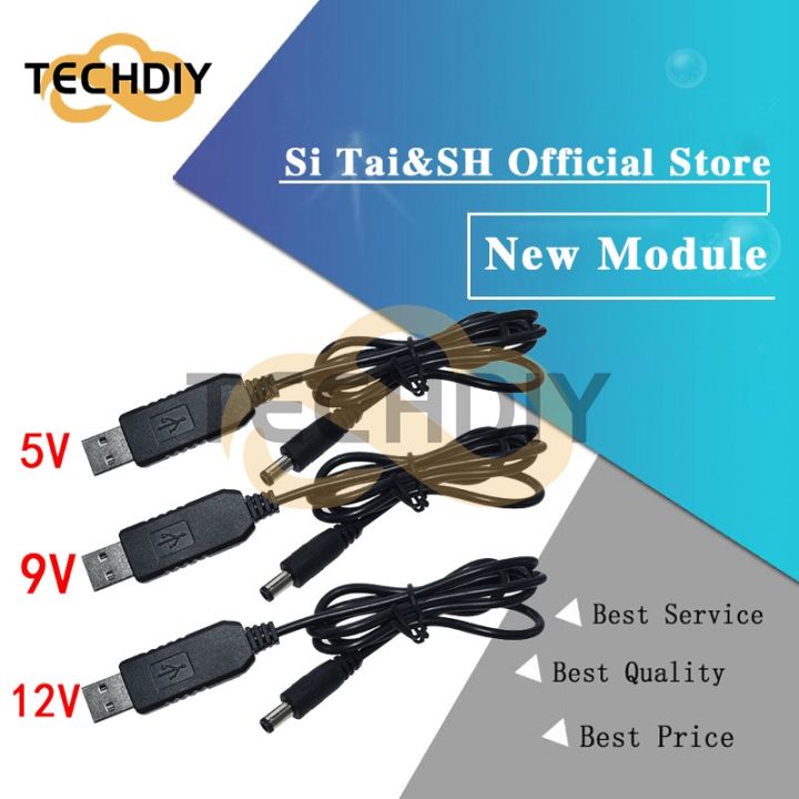 USB power boost line DC 5V to DC 9V / 12V Step UP Module USB Converter Adapter Cable 2.1x5.5mm ...