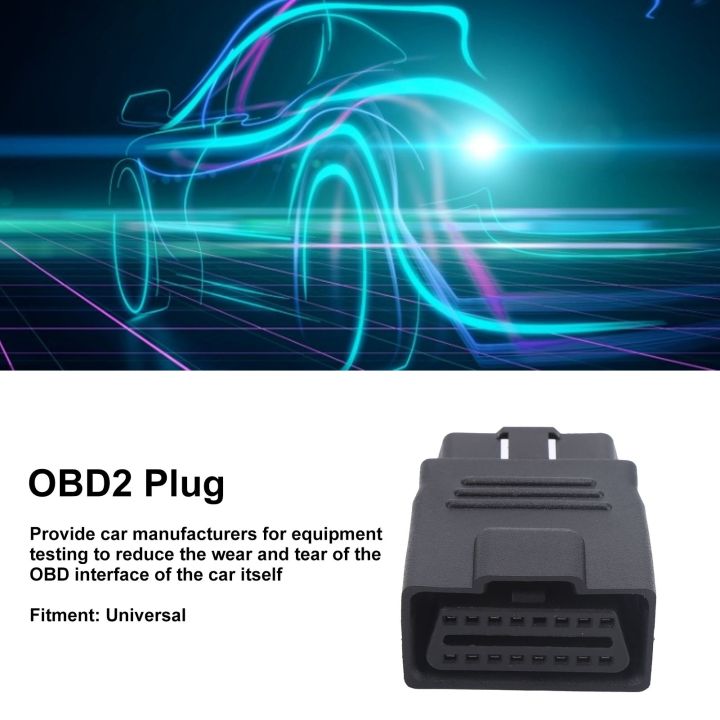 16Pin OBD2 Plug Adapter Male to Female ABS Plastic Code Reader Fault ...