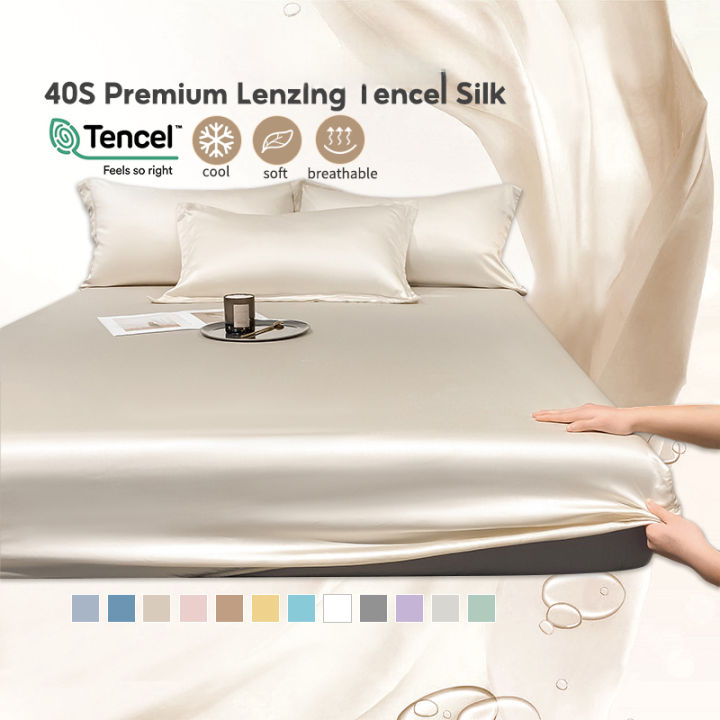ผ้าปูที่นอน Tencel 100% พอดี 360 องศา ไม่ขยับ เป็นมิตรกับผิวหนังและระบายอากาศได้ดี 3.5 ฟุต 5 ฟุต ...