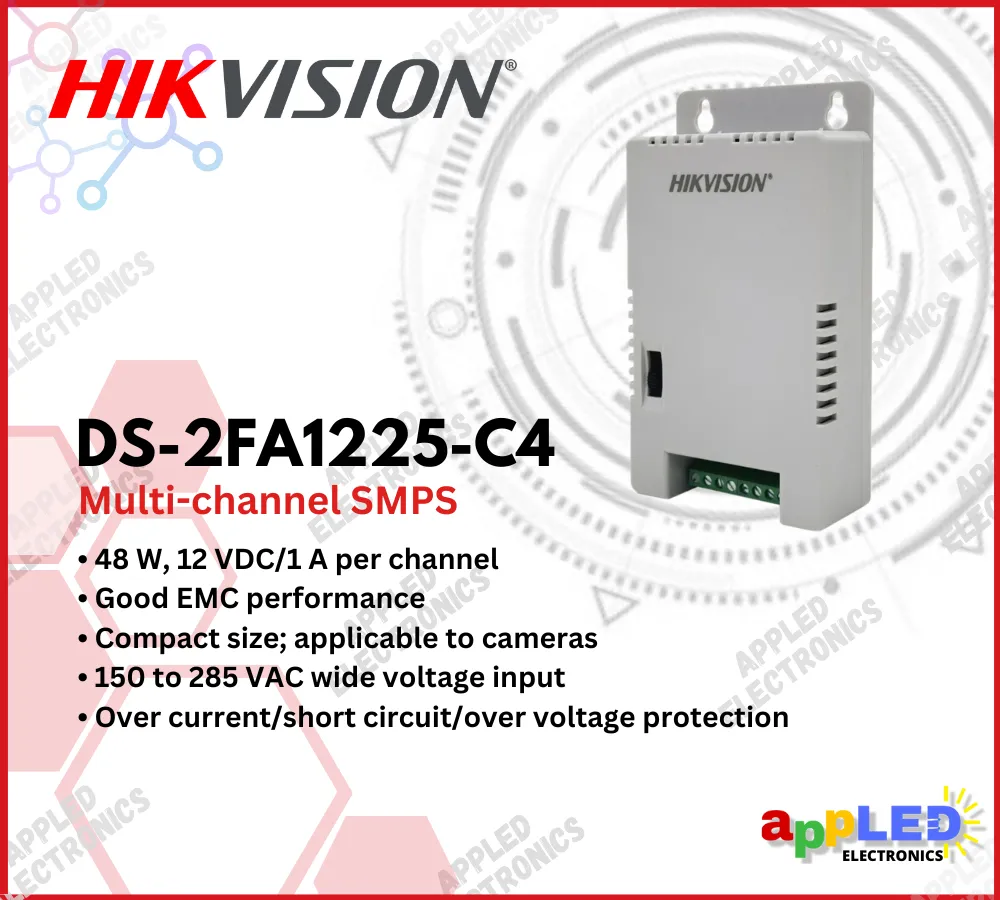 Hikvision DS-2FA1225-C4 4 Channel 12V CCTV Power Supply | Lazada PH