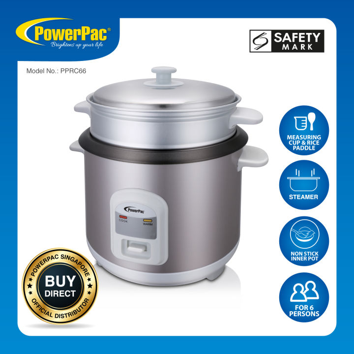 PowerPac Rice Cooker 1.5L with Steamer (PPRC66) | Lazada Singapore