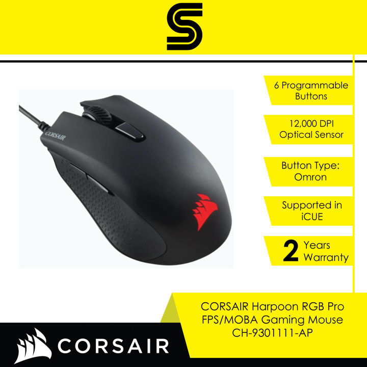 CORSAIR Harpoon RGB Pro FPS/MOBA Gaming Mouse - CH-9301111-AP | Lazada