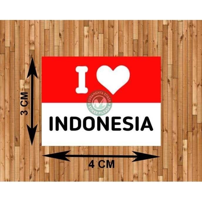 Sticker / Stiker Pipi Muka Tangan Bendera Merah Putih I Love Indonesia ...