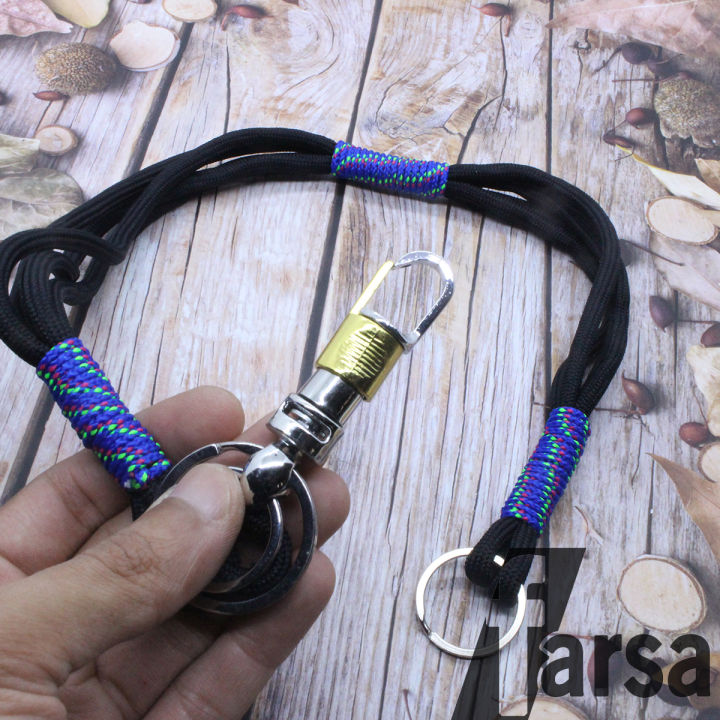 Tali Dompet Hitam 4 Rangkap Lilit Motif Plus KARABINER UNIK F564 ...