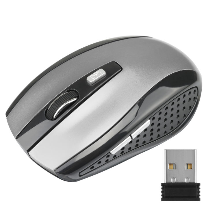 Computer Wireless Optical Mouse with USB Receiver Low Latency 6 Buttons ...