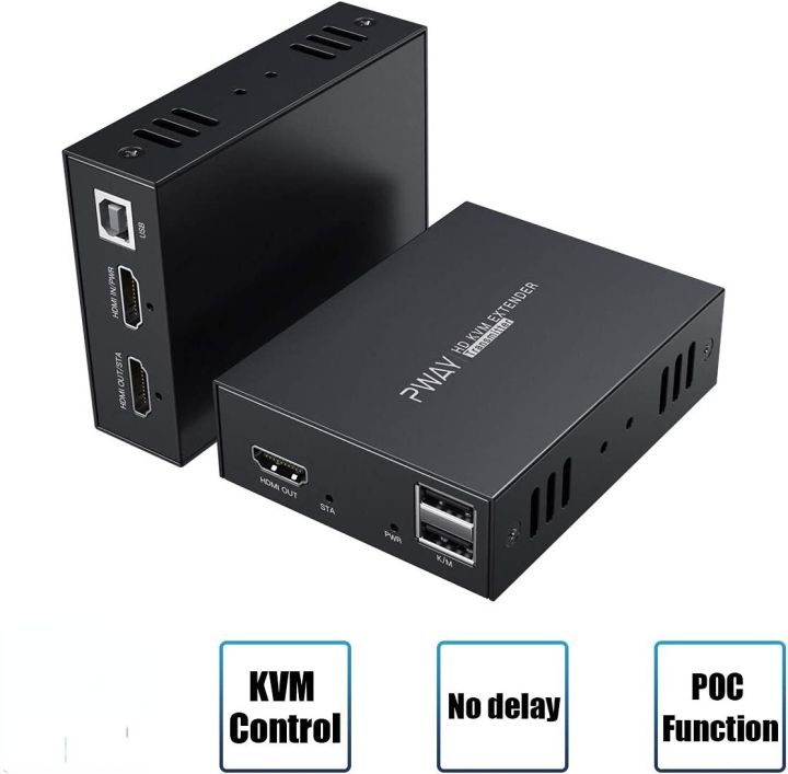 PWAY IP Network USB 2.0 KVM Extender RJ45 Ports 1080P HDMI Over LAN KVM ...