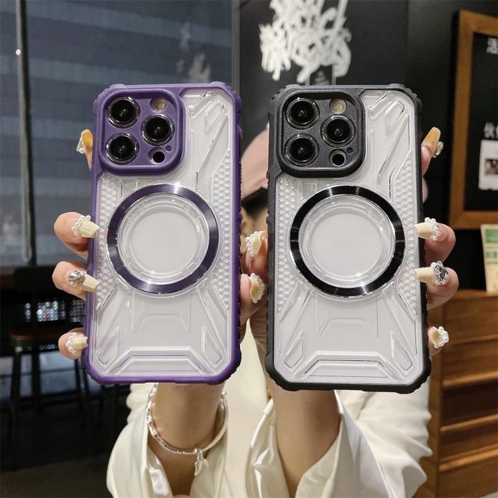 High Quality Magnetic Armor Transparent Case with Camera Lens Protector ...