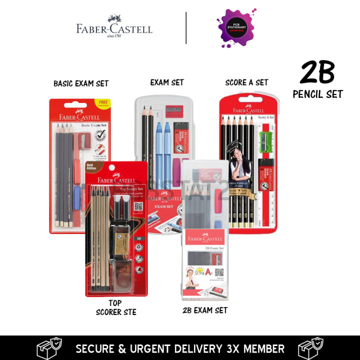 Faber-Castell 2B Basic Exam Set / Pencil - (1's/Card) Pensel 2B Exam ...