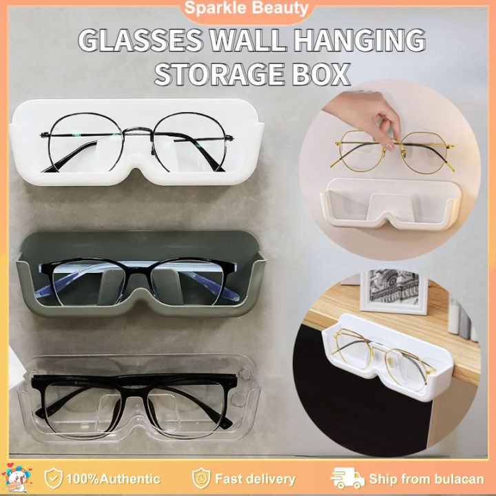 2PC Safety Glasses Storage Wall Mounted Eyeglass Holder Simple Punch ...