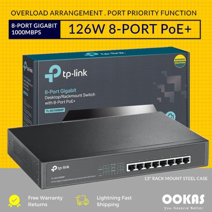 TP-Link TL-SG1008MP 8-Port Gigabit Desktop/Rackmount Network Ethernet ...