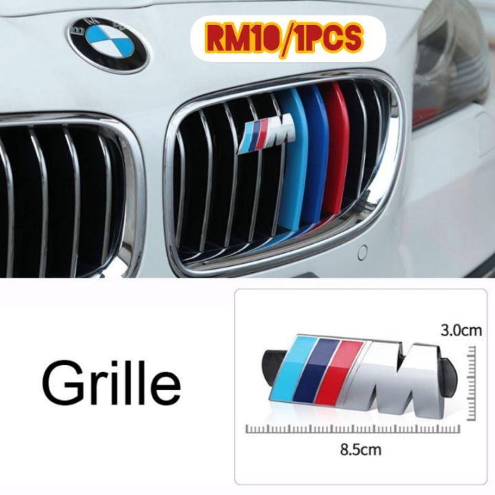 1pcs 3D Metal M Power Car Front Grille emblem BMW logo Chrome Badge ...
