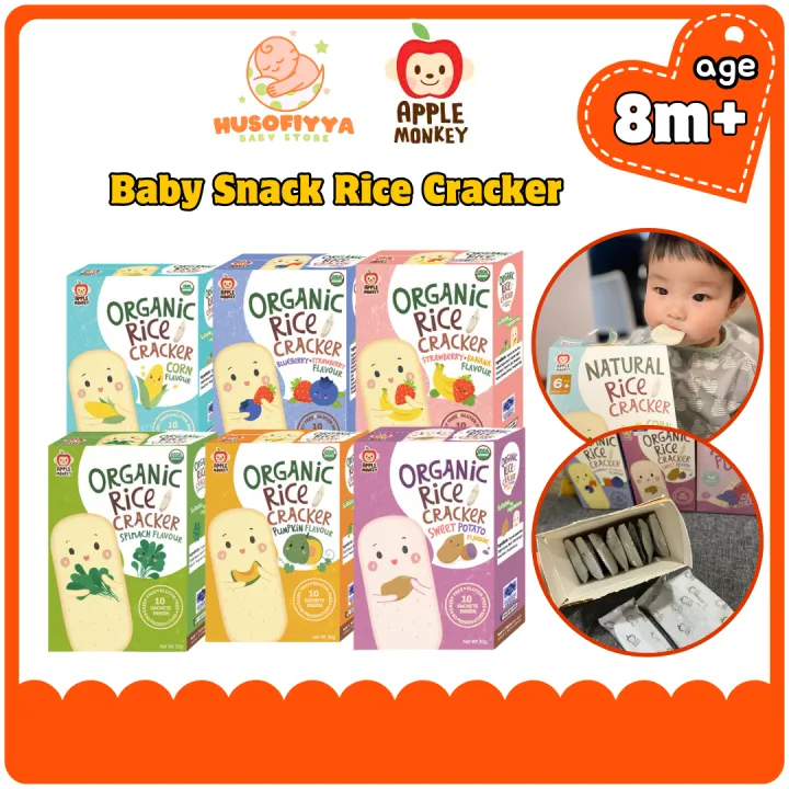 Apple Monkey Organic Rice Baby Cracker Rice Cracker | Multi Puff ...