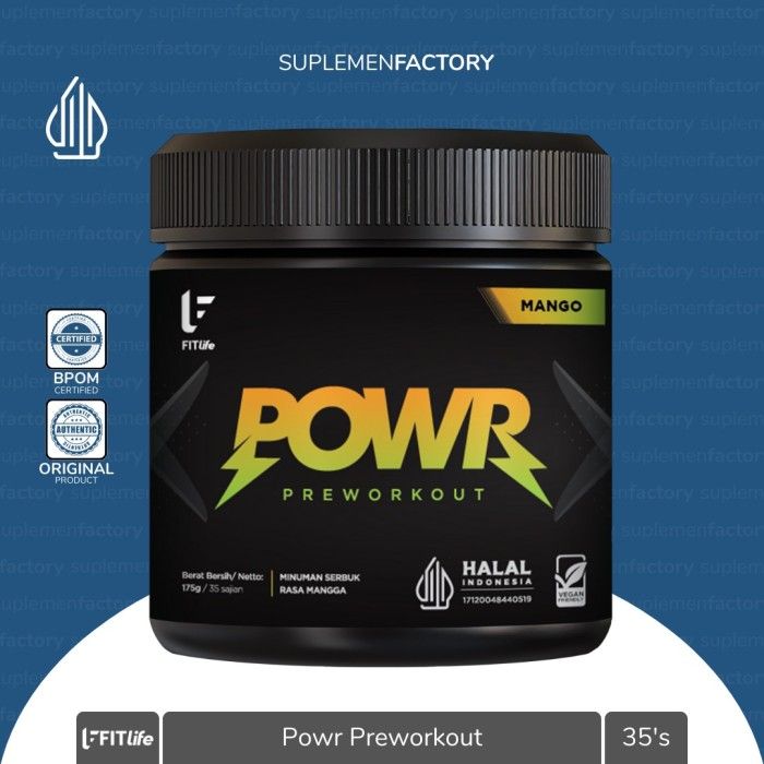 Fitlife POWR 35 Serving Pre Workout Fit Life Halal BPOM | Lazada Indonesia
