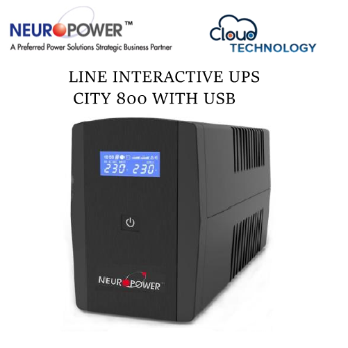 NEUROPOWER CITY 800 WITH USB LINE INTERACTIVE UPS/BACKUP BATTERY WITH 2 ...