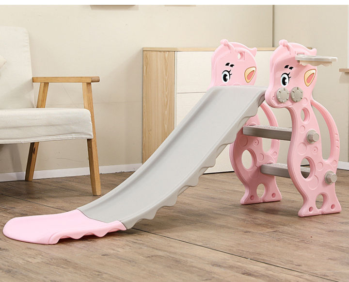 Baby Slide with Basketball Hoop Children Indoor Safety Slide Playground ...