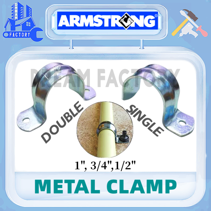 Armstrong Steel Clamp HEAVY DUTY Metal Clamp Sinlge and Double 1/2, 3/4 ...