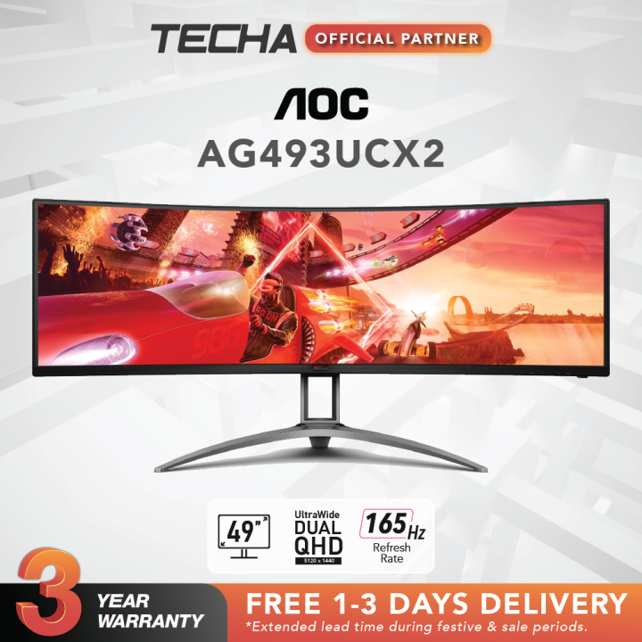 [SUPER EXPRESS] AOC AGON AG493UCX2 | 49" 5K Dual QHD | VA | 165Hz | 1ms | Freesync Premium Pro ...