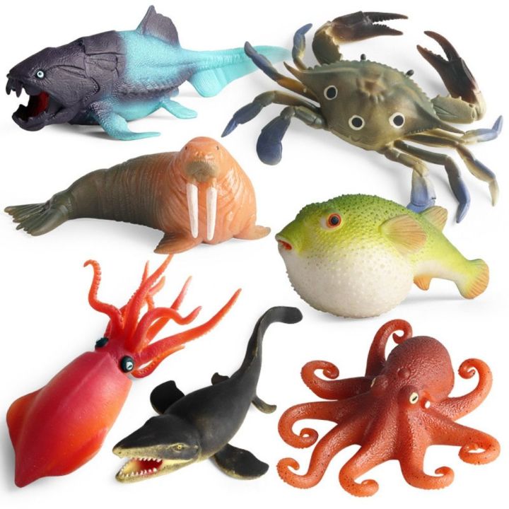 MIA Soft Squid Squeeze Sea Animals Crab Model Pufferfish Simulation ...