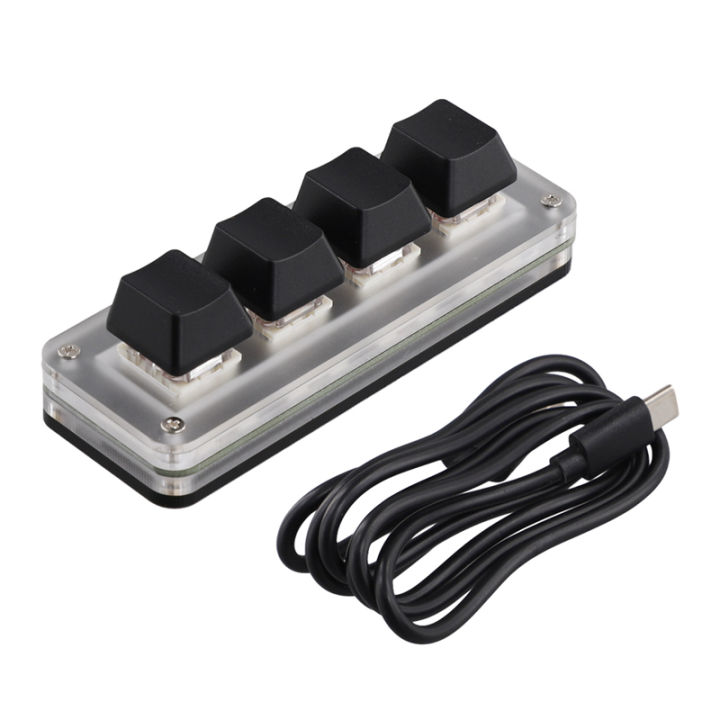 USB Programming Macro Custom Keyboard RGB 4 Keys Knob Gaming Mechanical Hot Swap Keyboard for ...