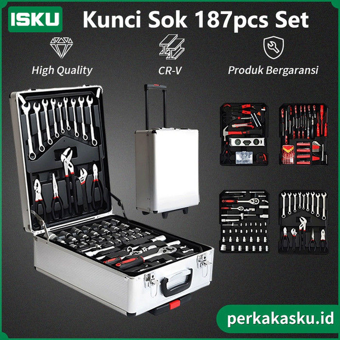 promosi IND ISKU 187 Tool Kit Set Kunci Sok Set Shocket Set CR-V ...