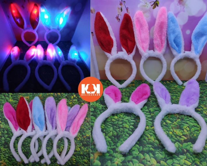 BANDO KELINCI BULU IMPORT LED 3 MODE / BANDO BUNNY BULU LED/ BANDO BULU ...