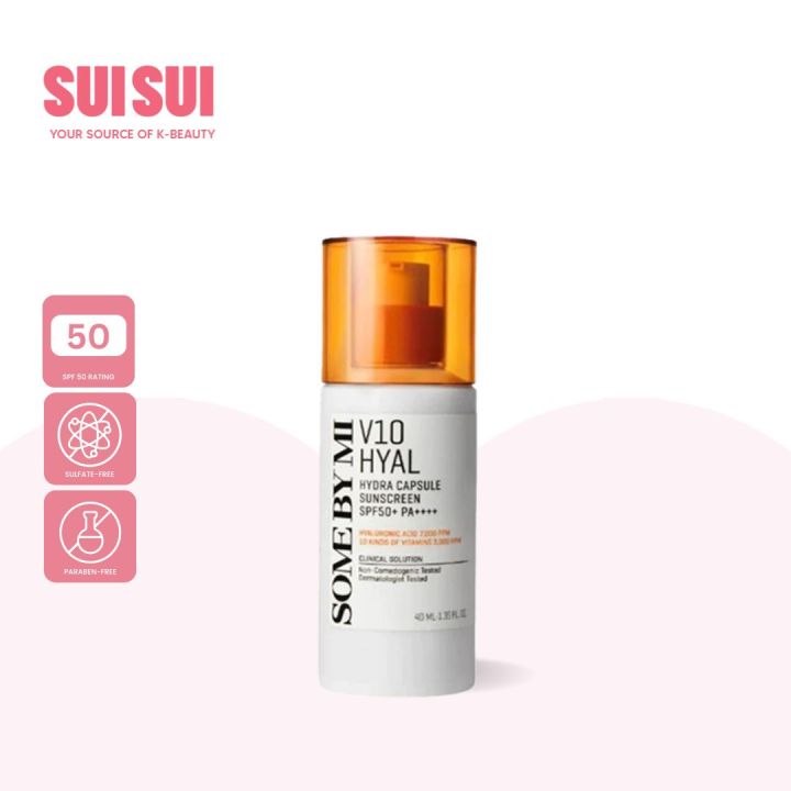 Some By Mi V10 Hyal Hydra Capsule Sunscreen SPF 50+ PA++++ 40ml | Lazada PH