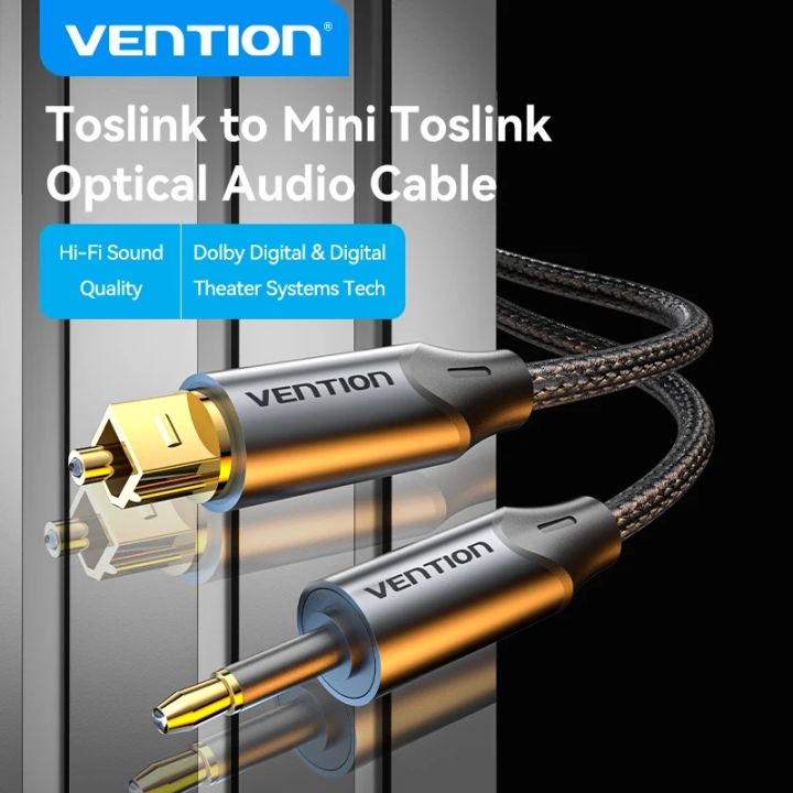 Vention 3.5mm optical fiber Audio cable Square to round port Spdif ...