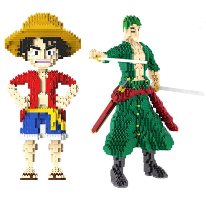 One Piece Bricks Roronoa Zoro Blocks Model Luffy Mini Building Blocks ...
