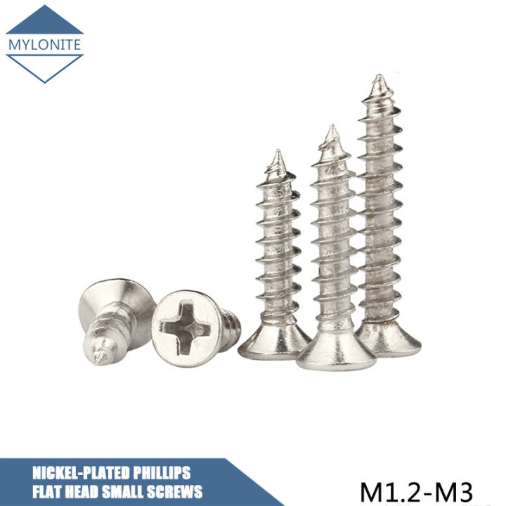 Kích thước nhỏ M1 M1.2 M1.4 m1.7 M2 m2.3 m2.6 M3 mạ nickel Đầu chìm Tự Khai thác vít chéo lõm ...