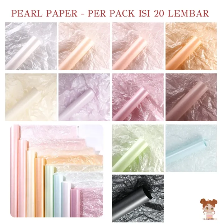 [ 20 LEMBAR ]PEARL PAPER - KERTAS FLOWER WRAPPING PEARL KOREA SYDNEY ...
