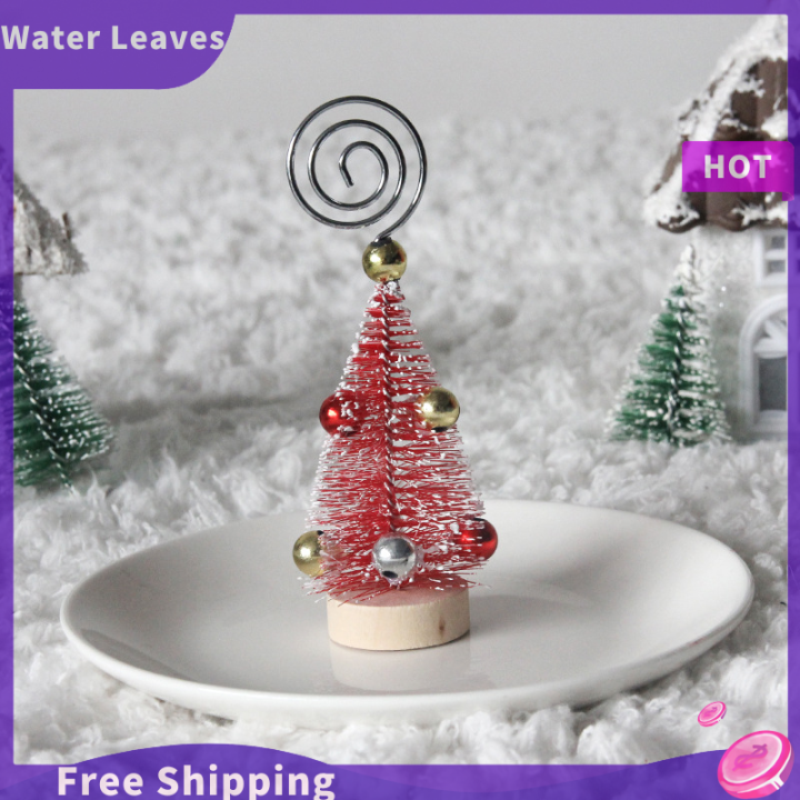 Water Leaves Merry Christmas Tree Tree Note Stand Xmas MINI คริสต์มาสตก ...
