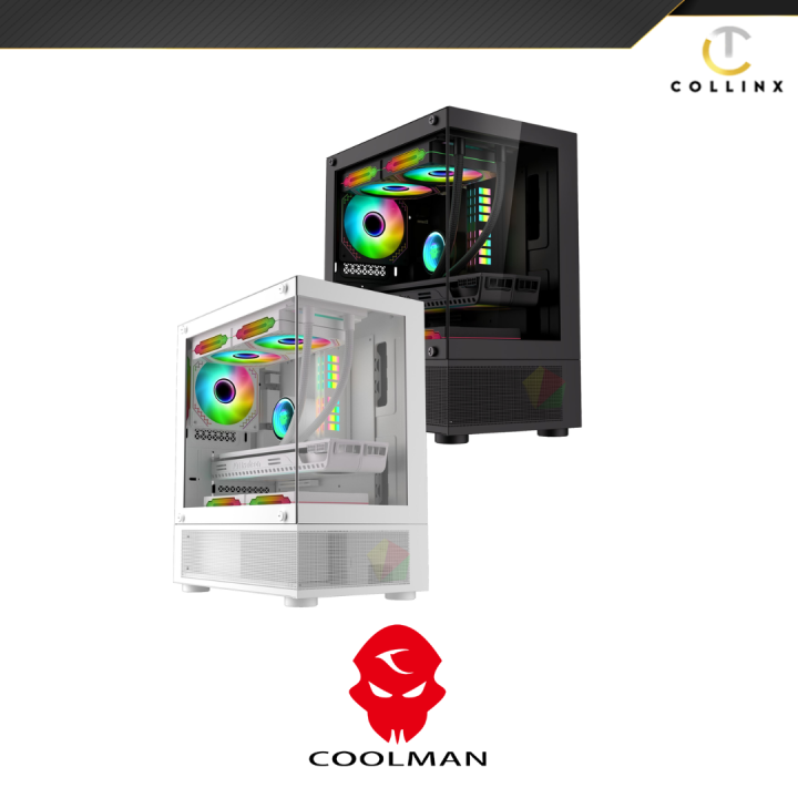 Coolman REYNA | M-ATX / ITX | GAMING PC Case | Black | White | Collinx ...