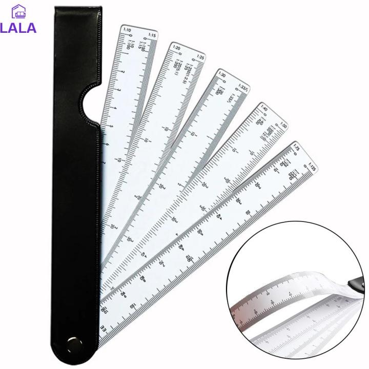 【LALA】 Fan Shape Scale Ruler with 5 Blades for Precise Plotting and ...