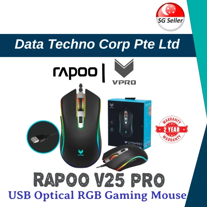 (SG LOCAL DISTRUBUTOR) READY STOCK - RAPOO VPRO V25PRO OPTICAL USB ...