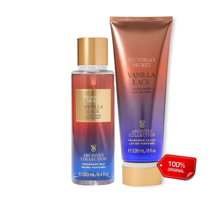 Original VS VANILLA LACE Fragrance Set - Mist 250mL & Lotion 236mL ...