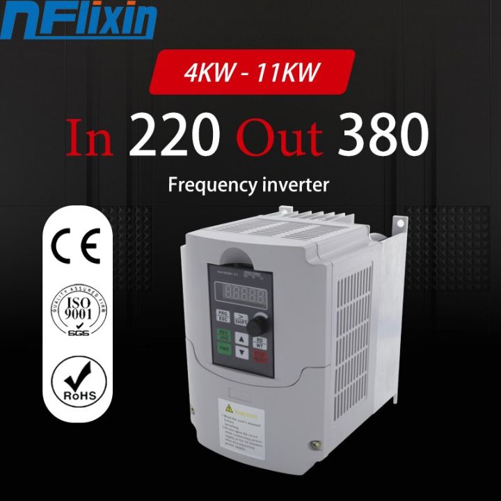Original 5.5Kw 220V-380V VFD AC Frequency Inverter Single Phase Input 3 Phase Output Drives ...