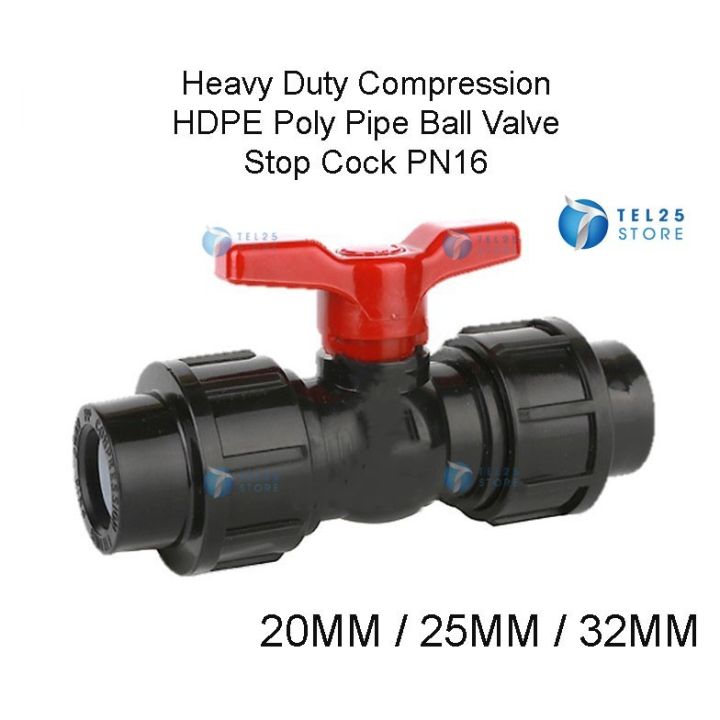 [ 1 UNIT ] Heavy Duty PP Push Fit Compression HDPE Poly Pipe Ball Valve ...