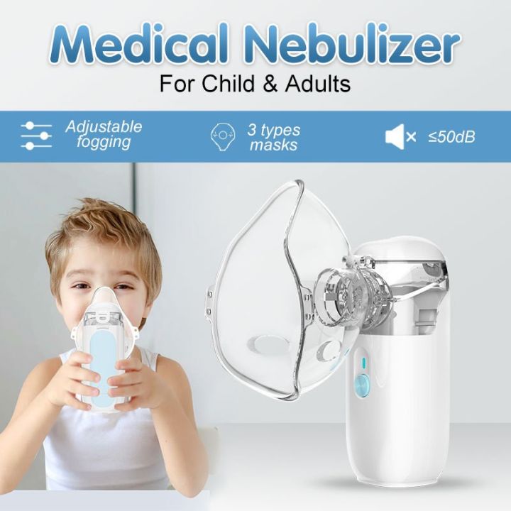 Rechargeable Nebulizer for Asthma Three Types of Masks Portable ...