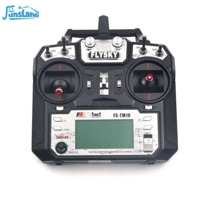 FunsLane Flysky FS TM10 2.4G 10CH AFHDS เครื่องส่งสัญญาณ RC สีดำพร้อม ...