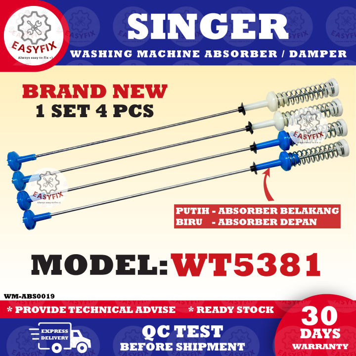 WT5381 SINGER Washing Machine Absorber (DAMPER) Suspension Rod SINGER ...