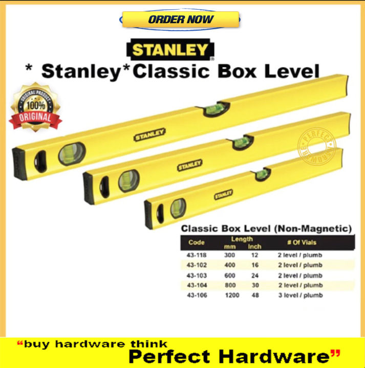 Stanley Aluminium Level Original Heavy Duty Level Water Level Timbang ...