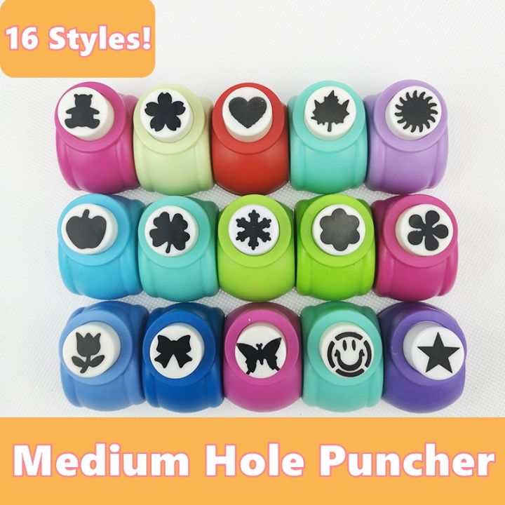 16 Styles! Medium Hole Puncher Embossing Flower Device Shape DIY Tools ...