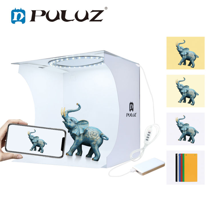 PULUZ Ring Mini LED Light Box Panel Folding Lightbox Photography Photo ...