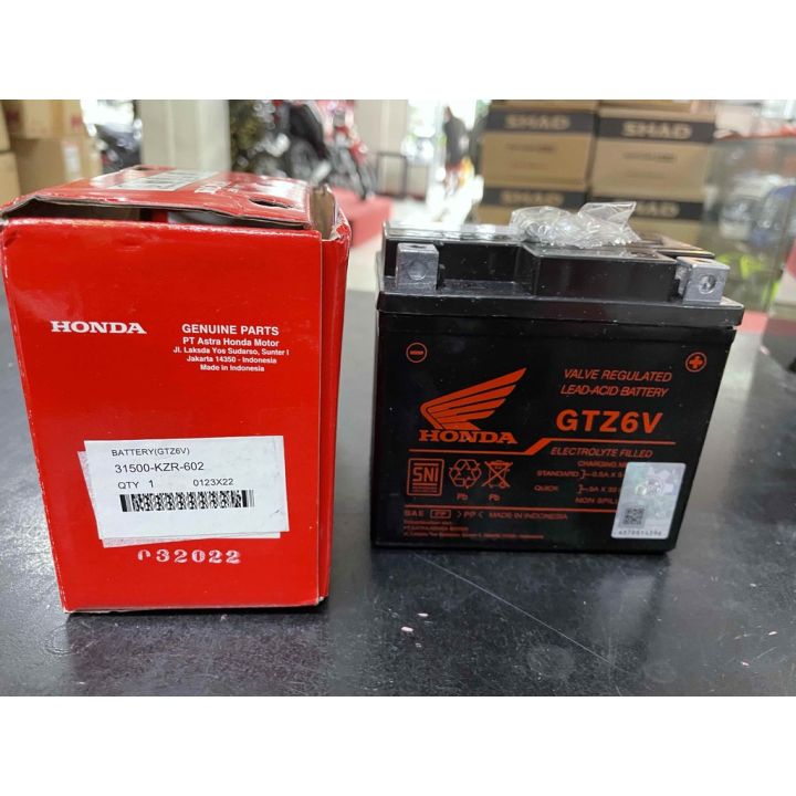 Honda Genuine Battery GTZ6V for ALL 125 & 160 scooters, BeAT FI Premium ...