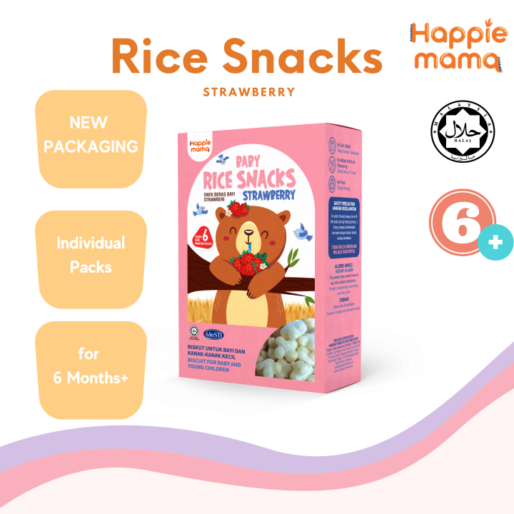 Happiemama Baby Rice Snacks (Strawberry) | Lazada