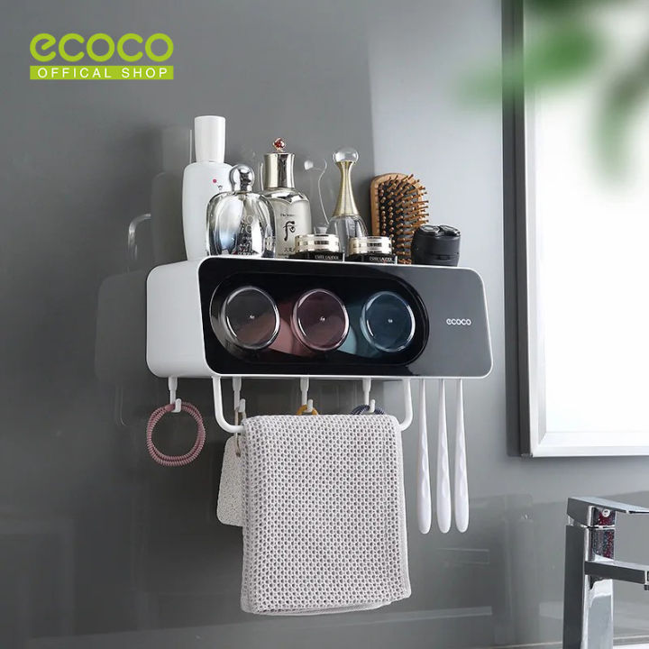 ECOCO Toothbrush Rack (Transparent Three Cup) - Rak sikat gigi rak kamar mandi dengan gelas ...