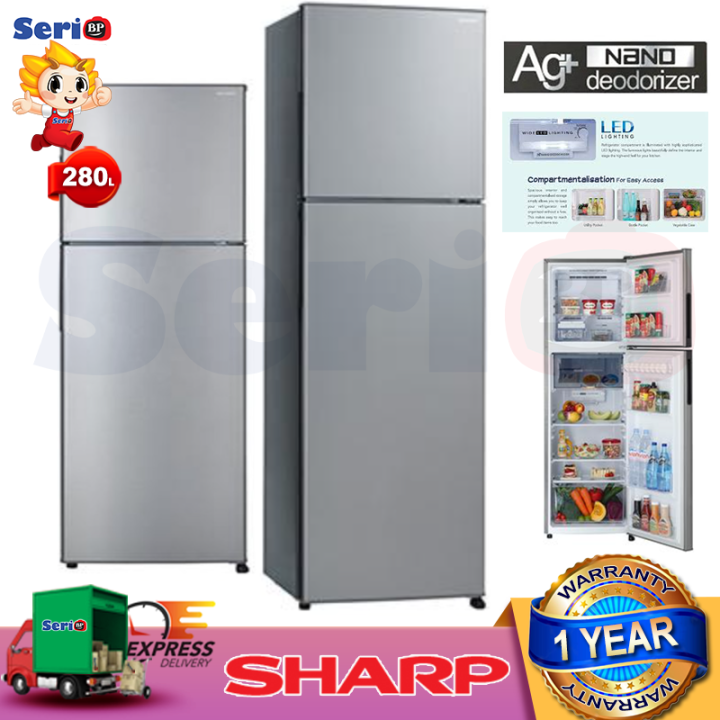 SHARP TWIN DOORS FRIDGE SHP-SJ285MSS | Lazada