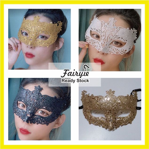 ⚡Malaysia Ready Stock⚡ Full glitter Masquerade Mask Women Halloween ...