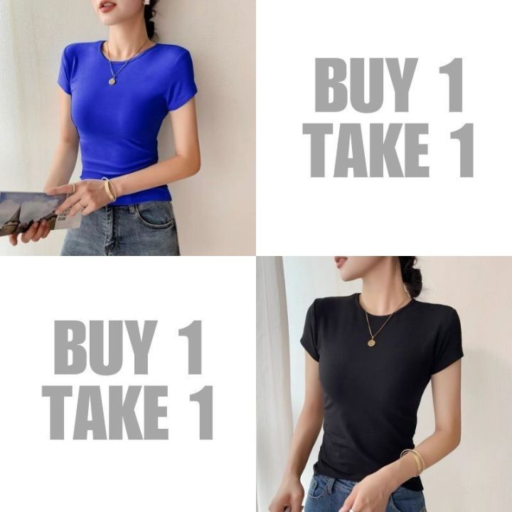 Buy 1 take 1 Double Lining Full length Body Hugging Tops trendy fashion ...
